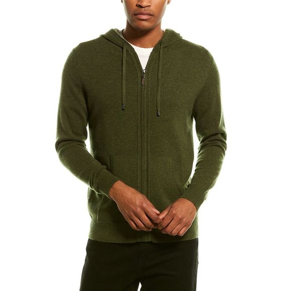 Qi | Sweaters | Qi Mens Full Zip Cashmere Hoodie Green | Poshmark